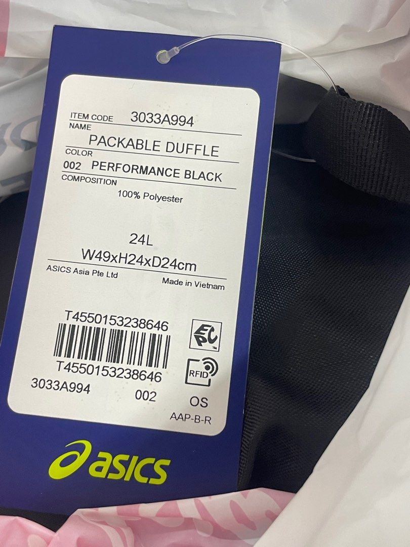 ASICS packable duffel bag (24 litre), Men's Fashion, Bags, Sling Bags ...