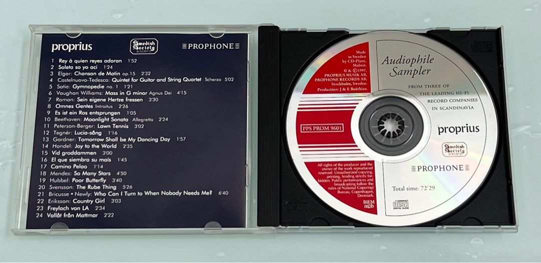Audiophile Sampler - Proprius, Hobbies & Toys, Music & Media, CDs ...