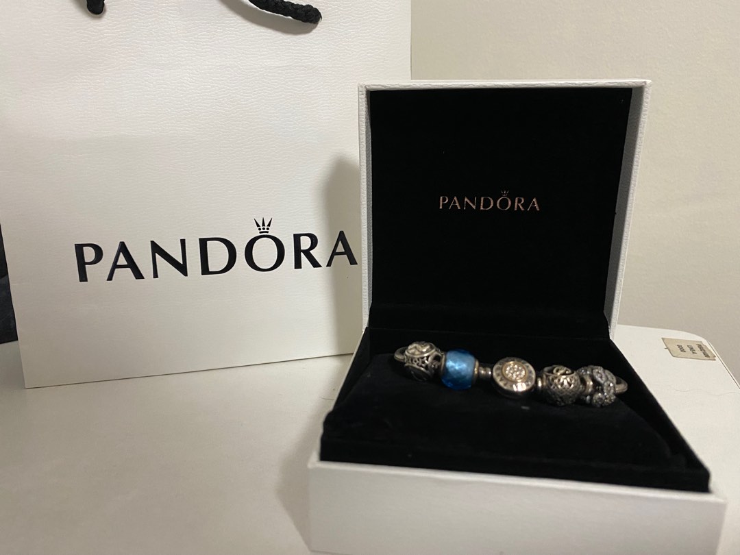 Authentic Pandora Signature Bracelet with 14k gold circle on Carousell