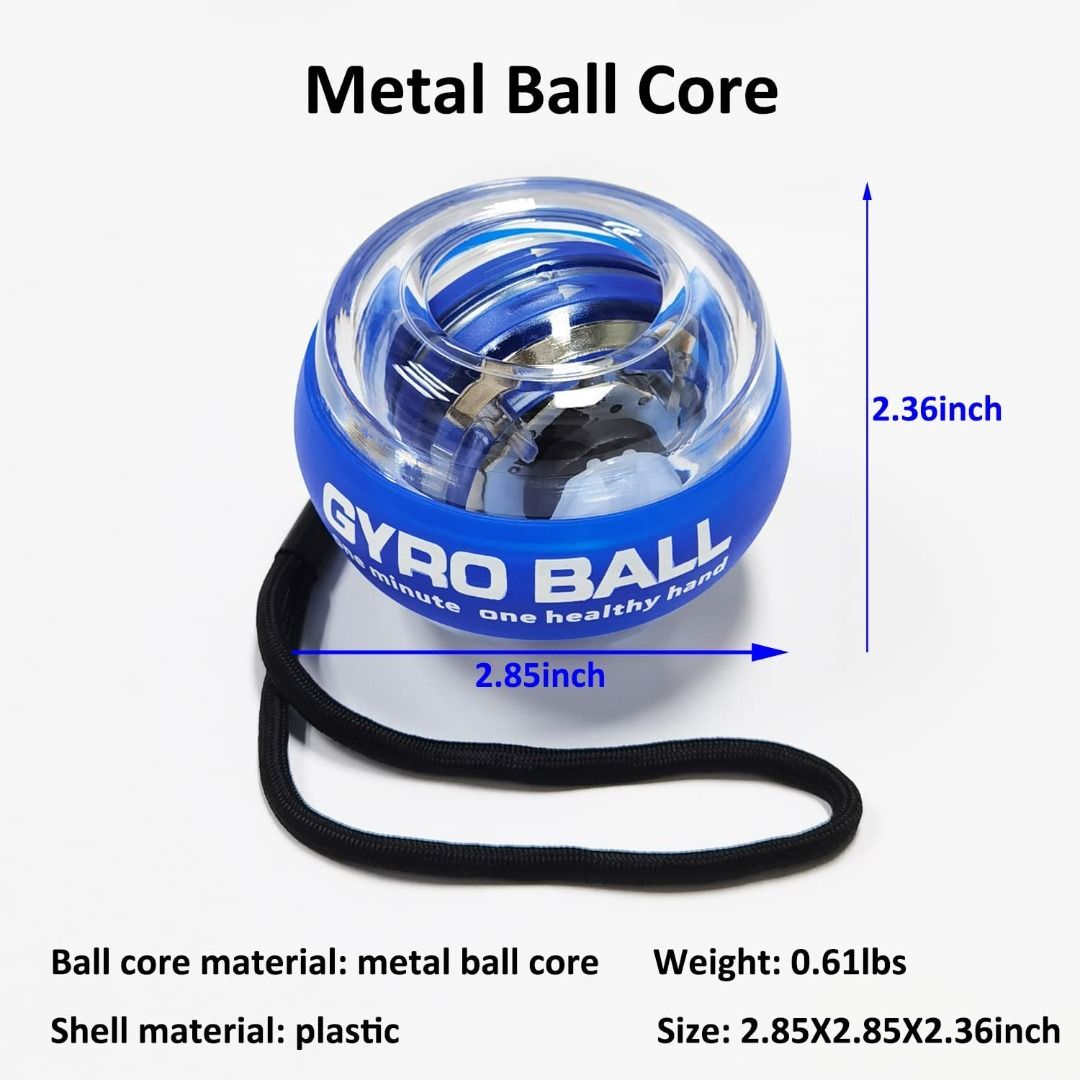 Auto-Start Power Gyro Ball Self-Luminous Hand Wrist Forearm Trainer ...