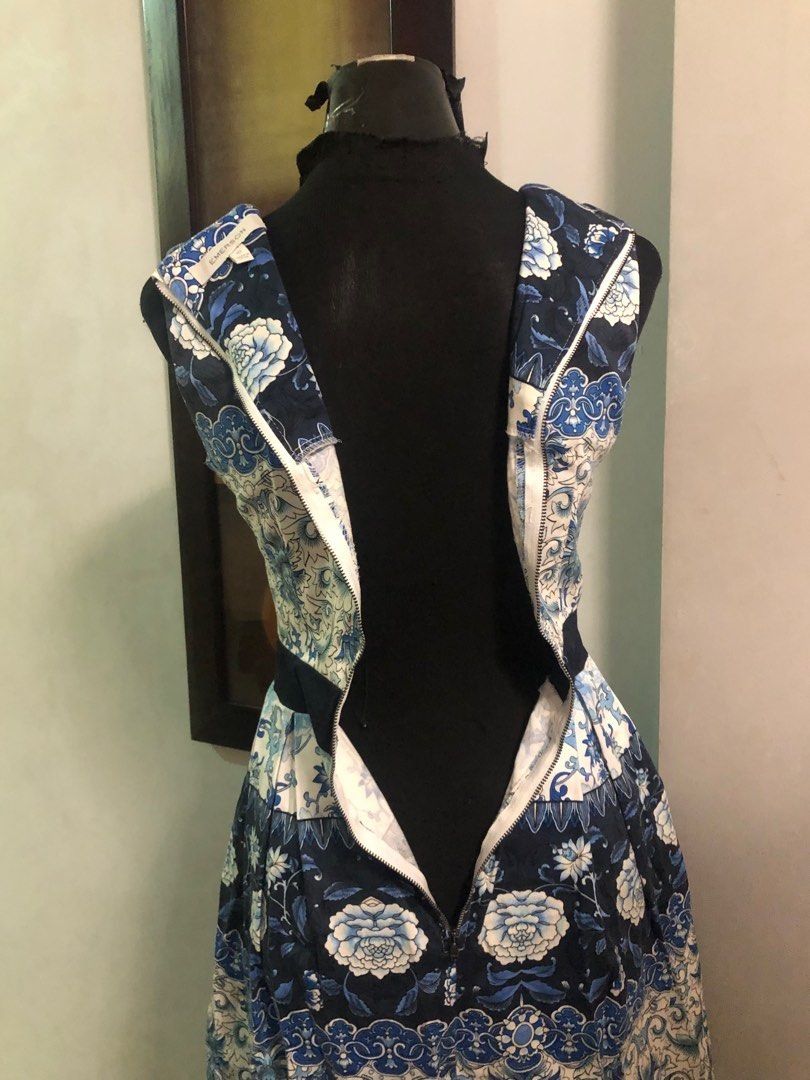 Blue Pattern Dress, Women's Fashion, Dresses & Sets, Dresses on Carousell