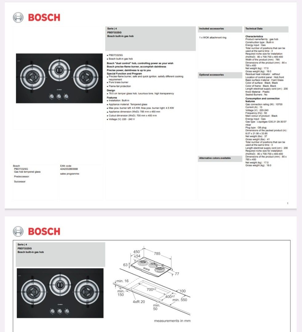 Bosch cooking hob, TV & Home Appliances, Kitchen Appliances, Hobs ...