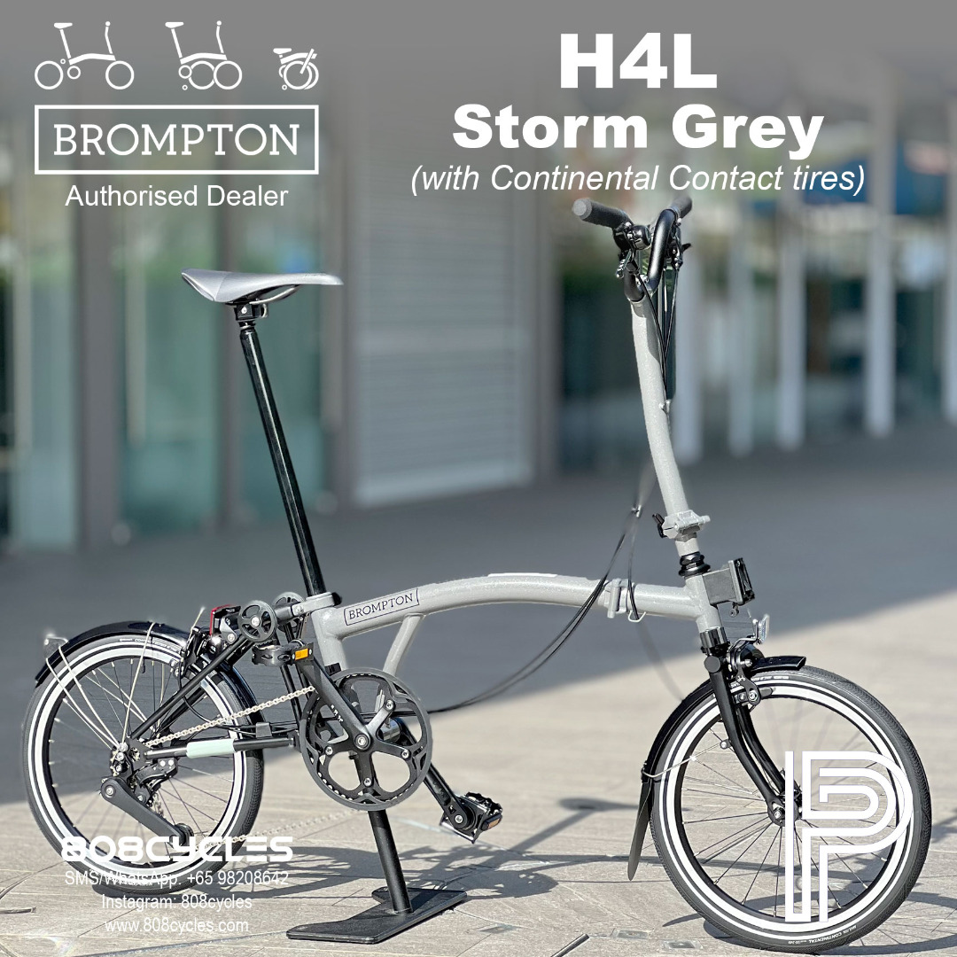 Brompton P Line H4L Storm Grey (high-handlebar without rack), Sports ...