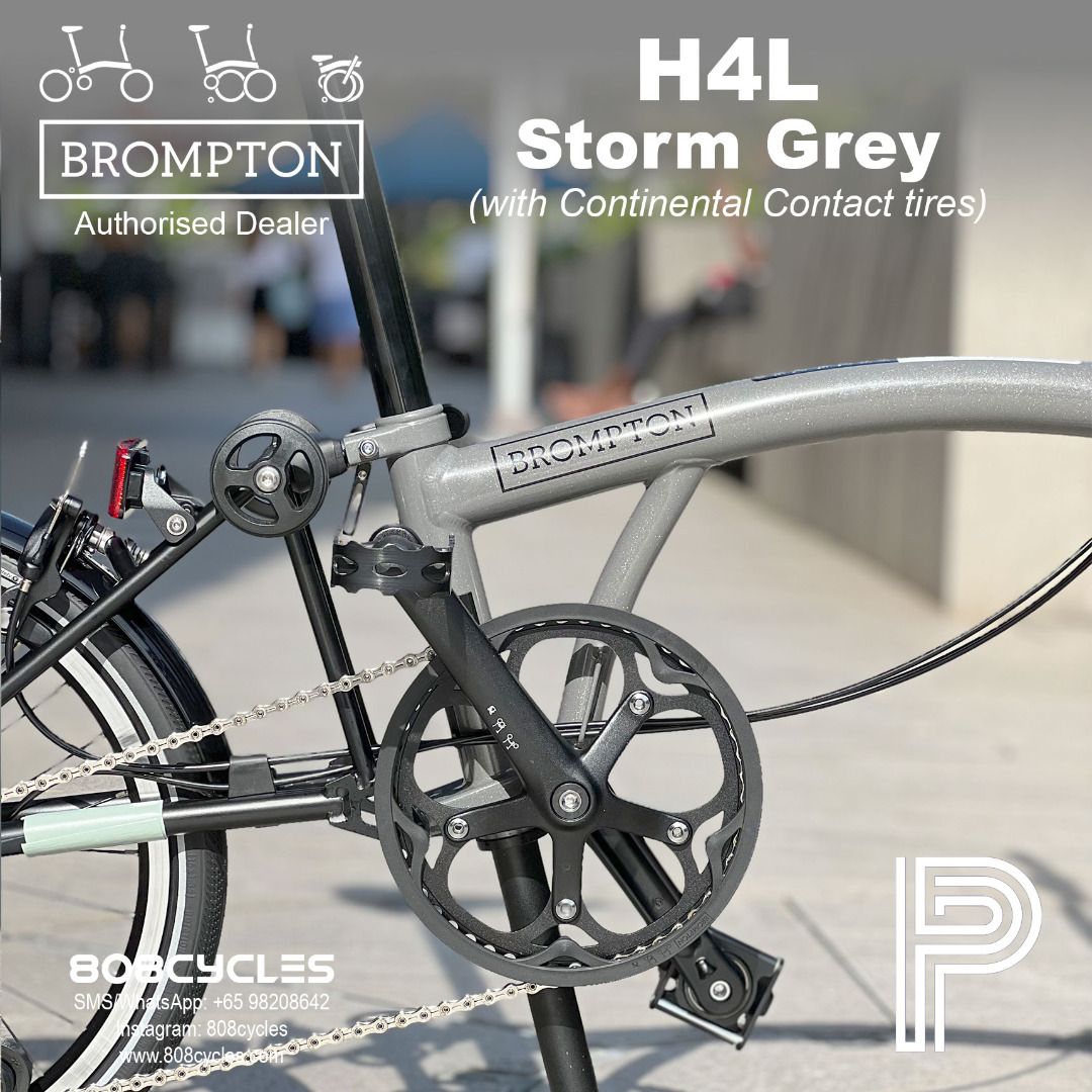 Brompton P Line H4L Storm Grey (high-handlebar without rack), Sports ...