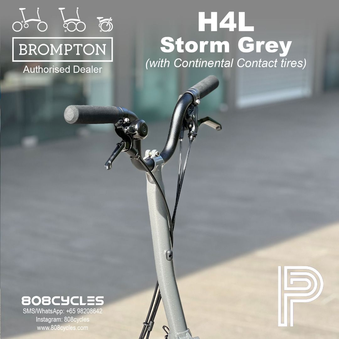 Brompton P Line H4L Storm Grey (high-handlebar without rack), Sports ...