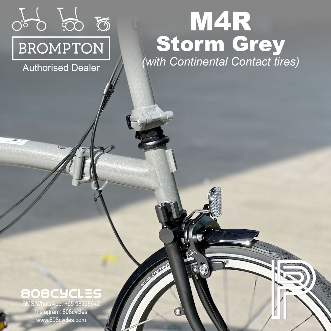 Brompton P Line M4R Storm Grey (mid-handlebar with rack), Sports ...