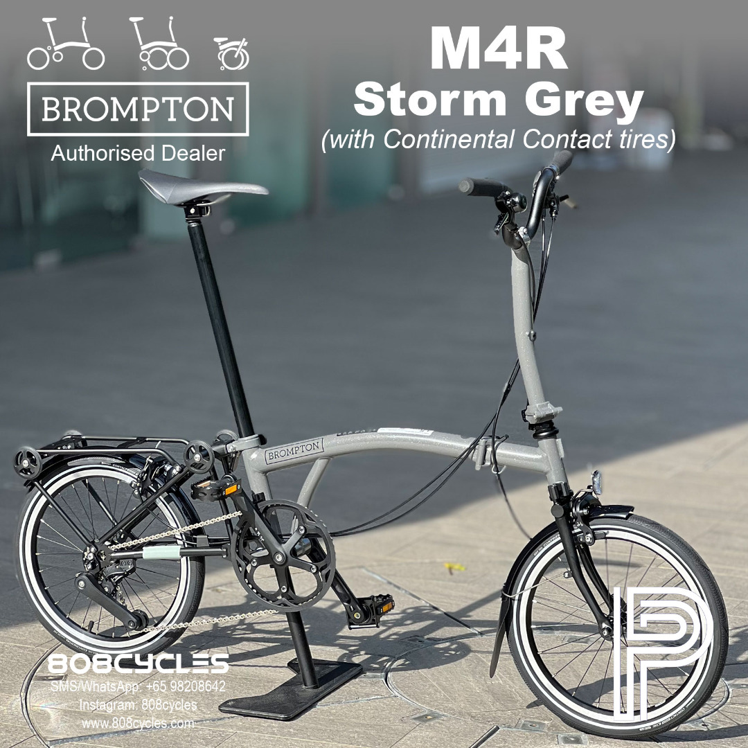 Brompton P Line M4R Storm Grey (mid-handlebar with rack), Sports ...