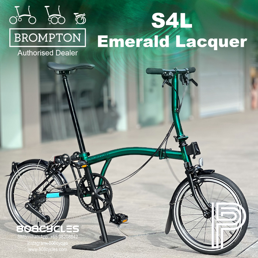 Brompton P Line S4L Emerald Lacquer (low-handlebar without rack ...