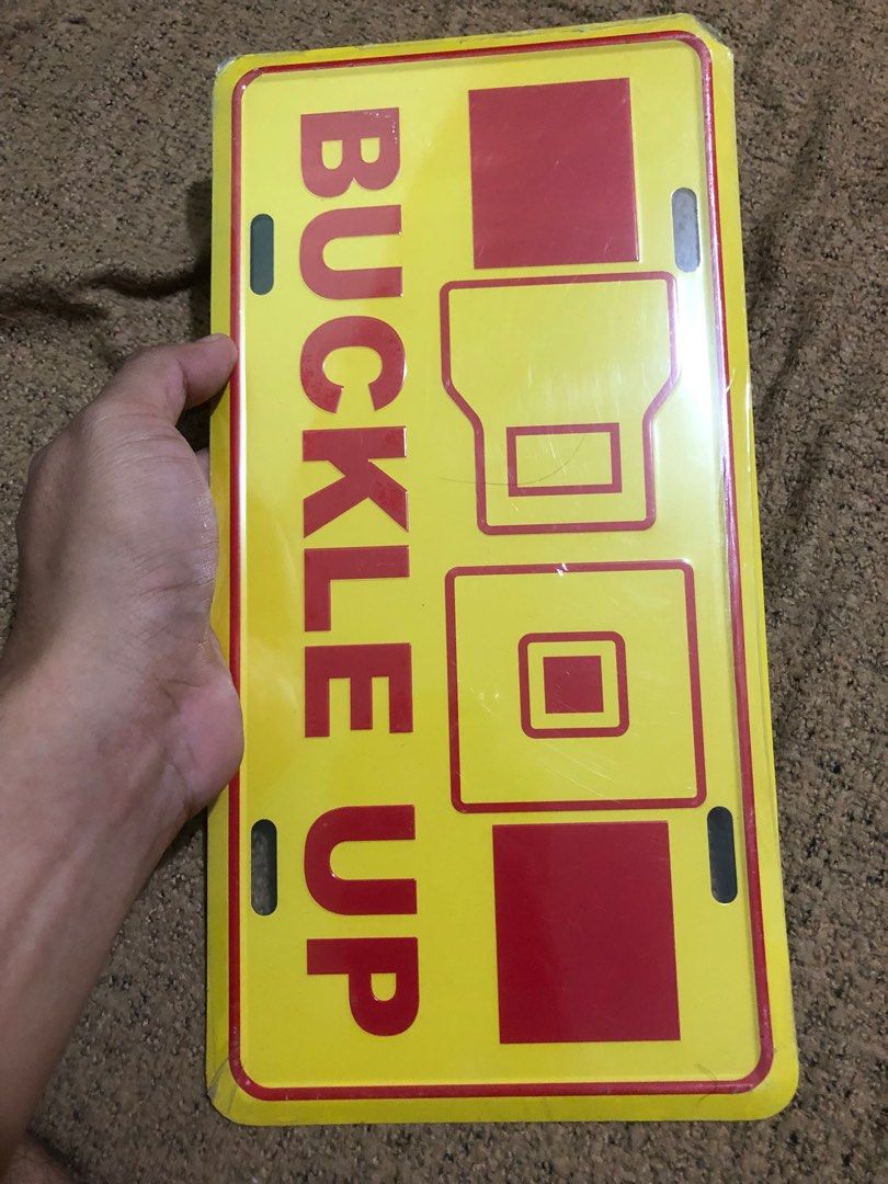 Buckle up tin car plate on Carousell