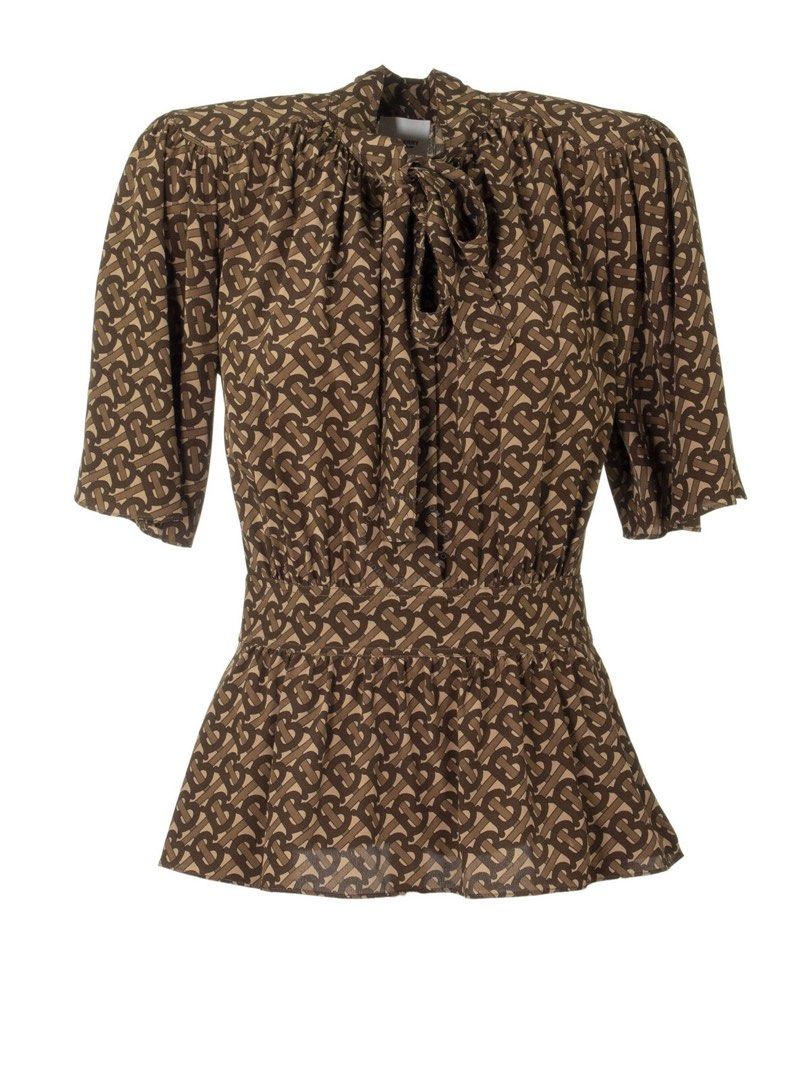 Burberry monogram print top, Women's Fashion, Tops, Blouses on Carousell