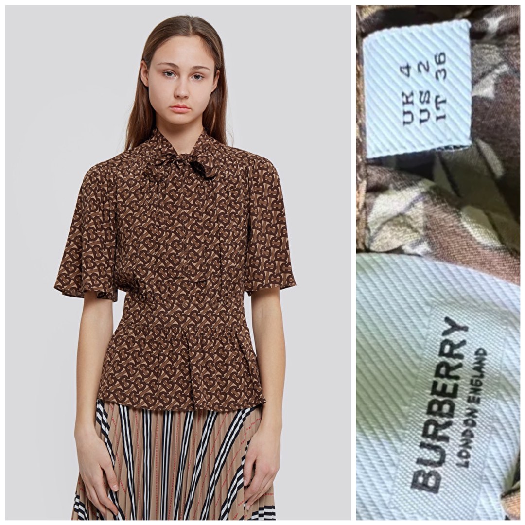 Burberry monogram print top, Women's Fashion, Tops, Blouses on Carousell