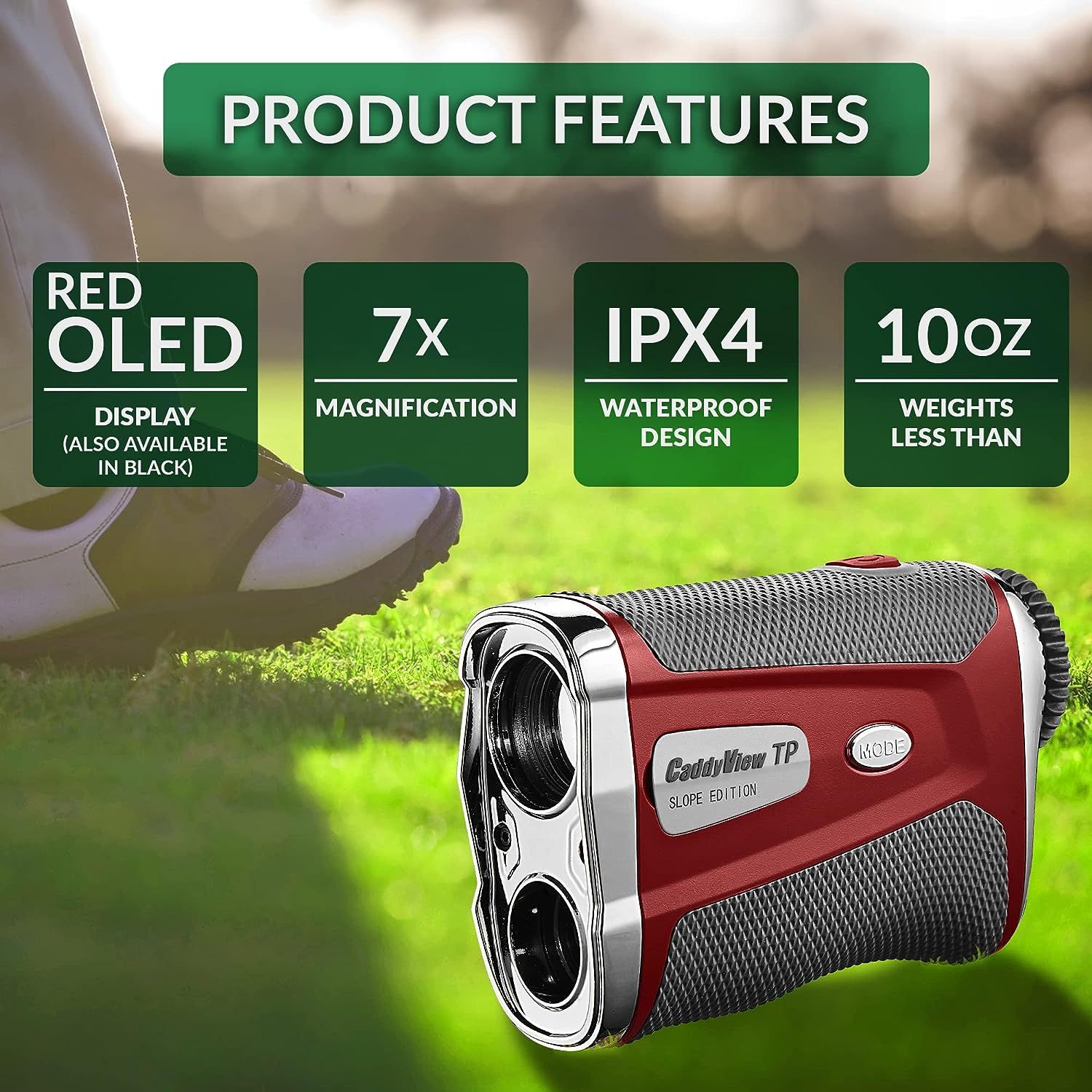 Caddytek Tour Professional Golf Laser Rangefinder with OLED Display ...