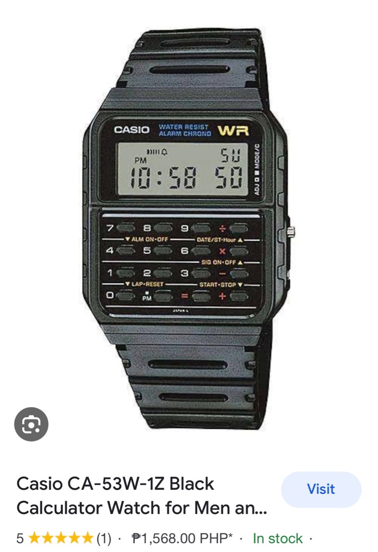 Casio Digital Calculator Black Watch CA53W1Z, Men's Fashion, Watches ...