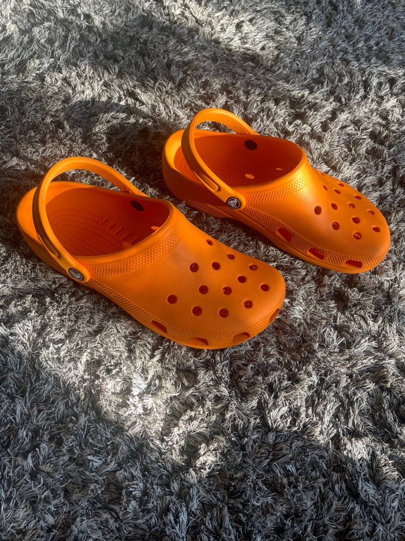 Crocs Classic Clogs Orange Zing, Men's Fashion, Footwear, Slippers ...