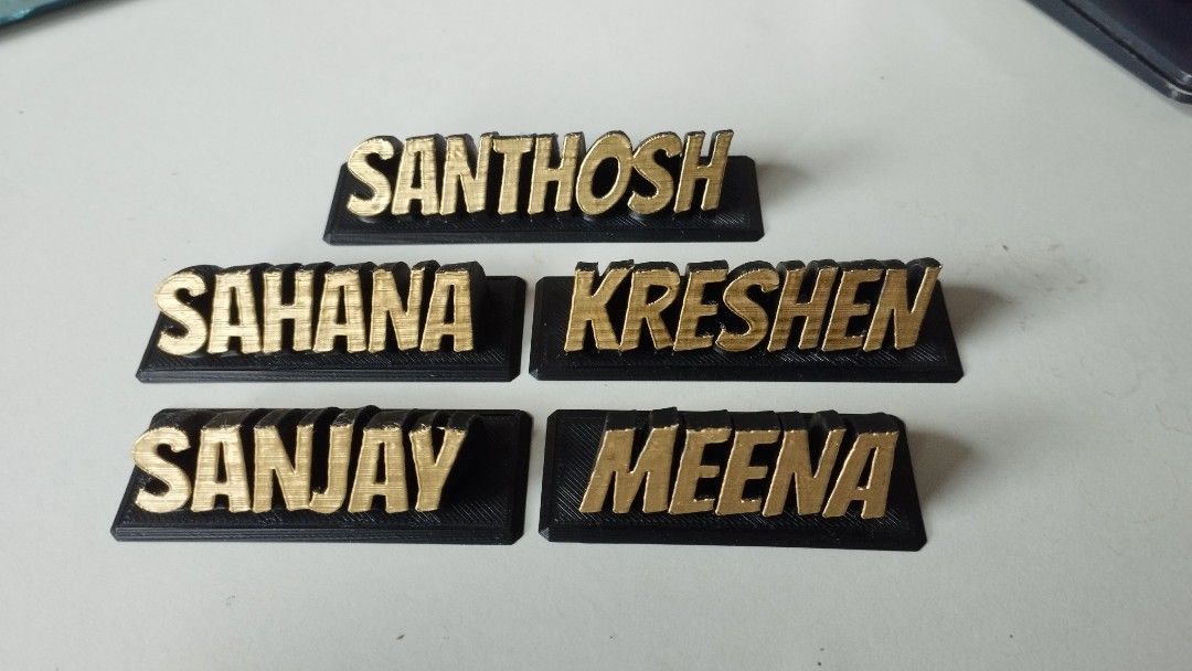 Custom 3D printed name plate desk table top decoration teacher's day ...