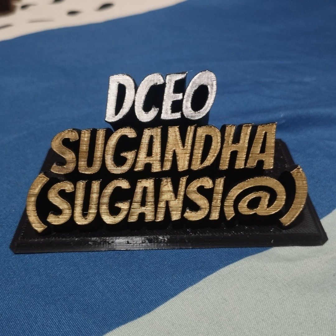 Custom 3D printed name plate desk table top decoration teacher's day ...