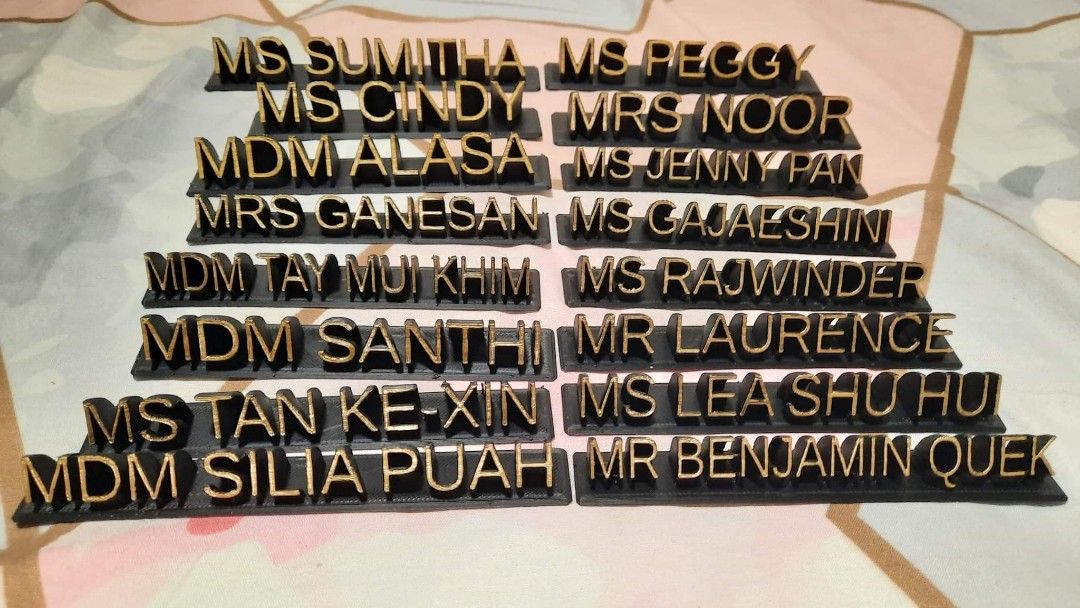 Custom 3D printed name plate desk table top decoration teacher's day ...