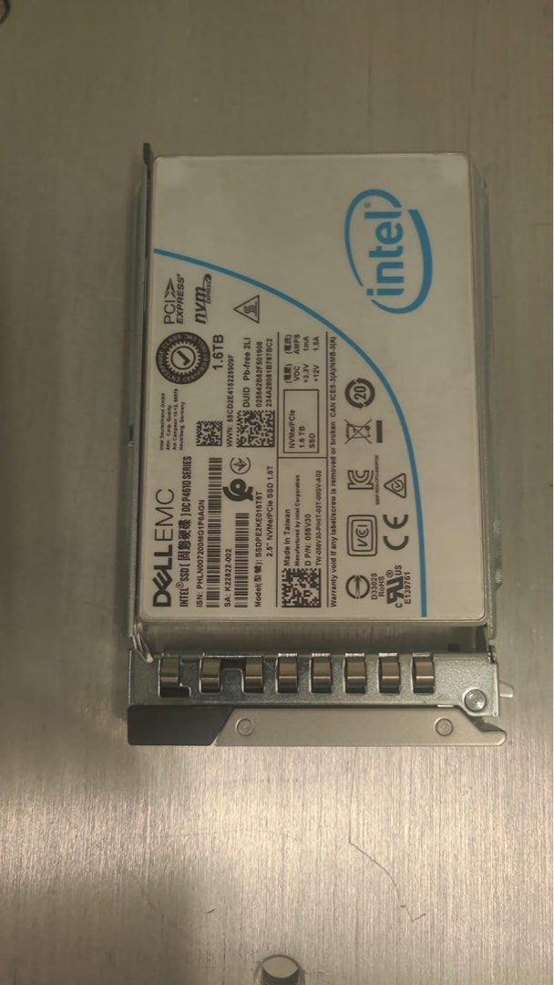 Dell Intel DC P4610 1.6TB 2.5 Mixed Use PCl-e 3.1 x4 NVMe SSD 12.25 U2 ...