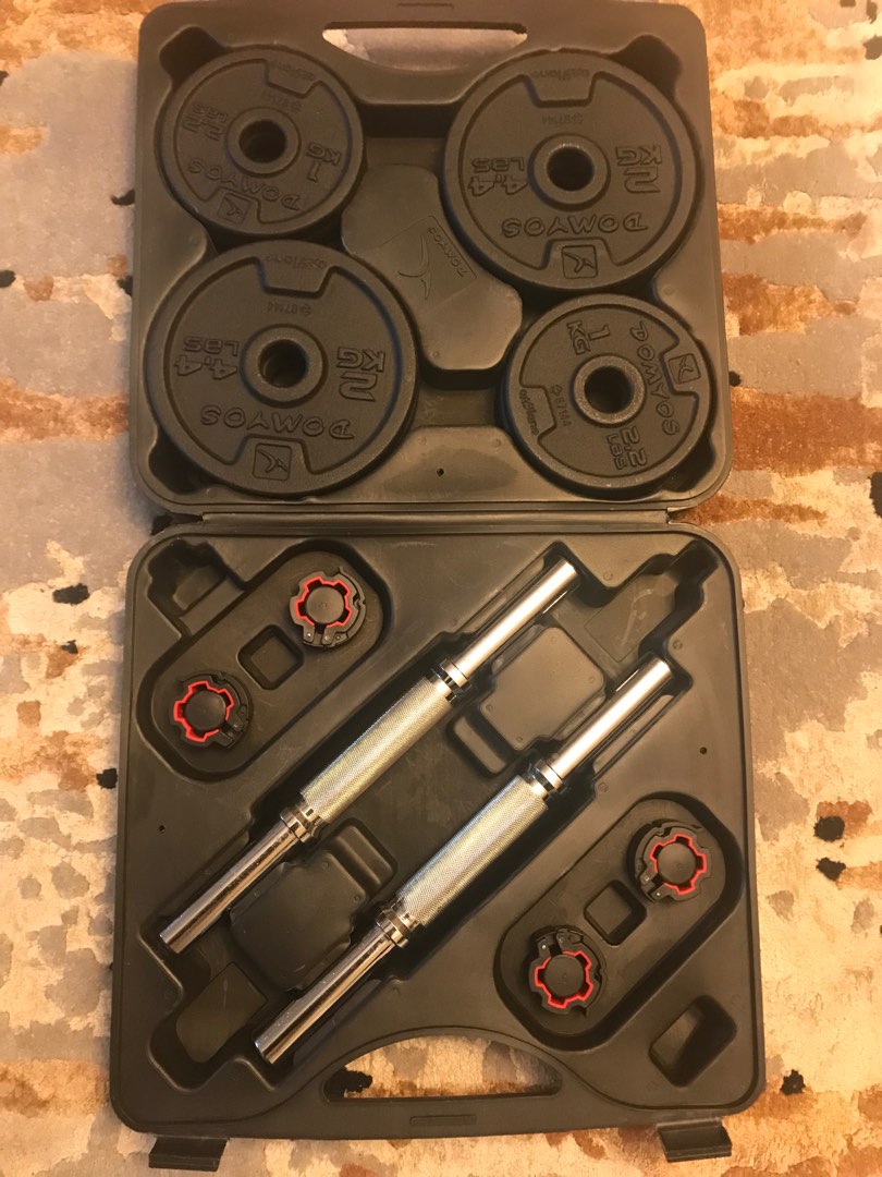 Domyos weights home gym with carrying case, Sports Equipment, Exercise ...