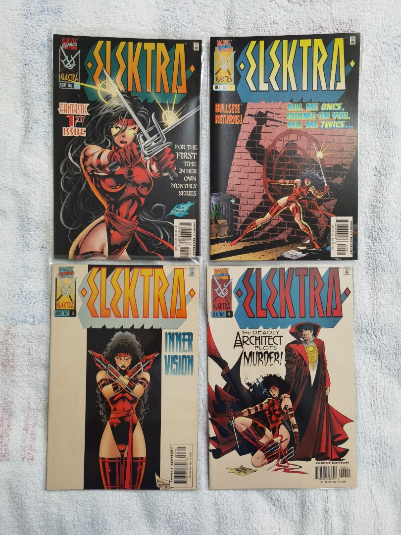 ELEKTRA. 1996 series. issue 1-4. cover & art by Mike Deodato Jr ...