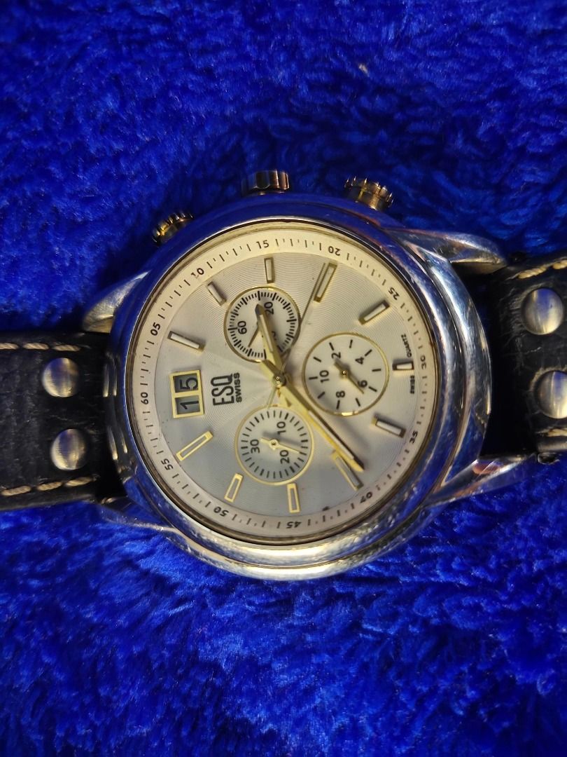 ESQ Esquire Swiss Men's Watch by Movado Day Date Chronograph Black ...