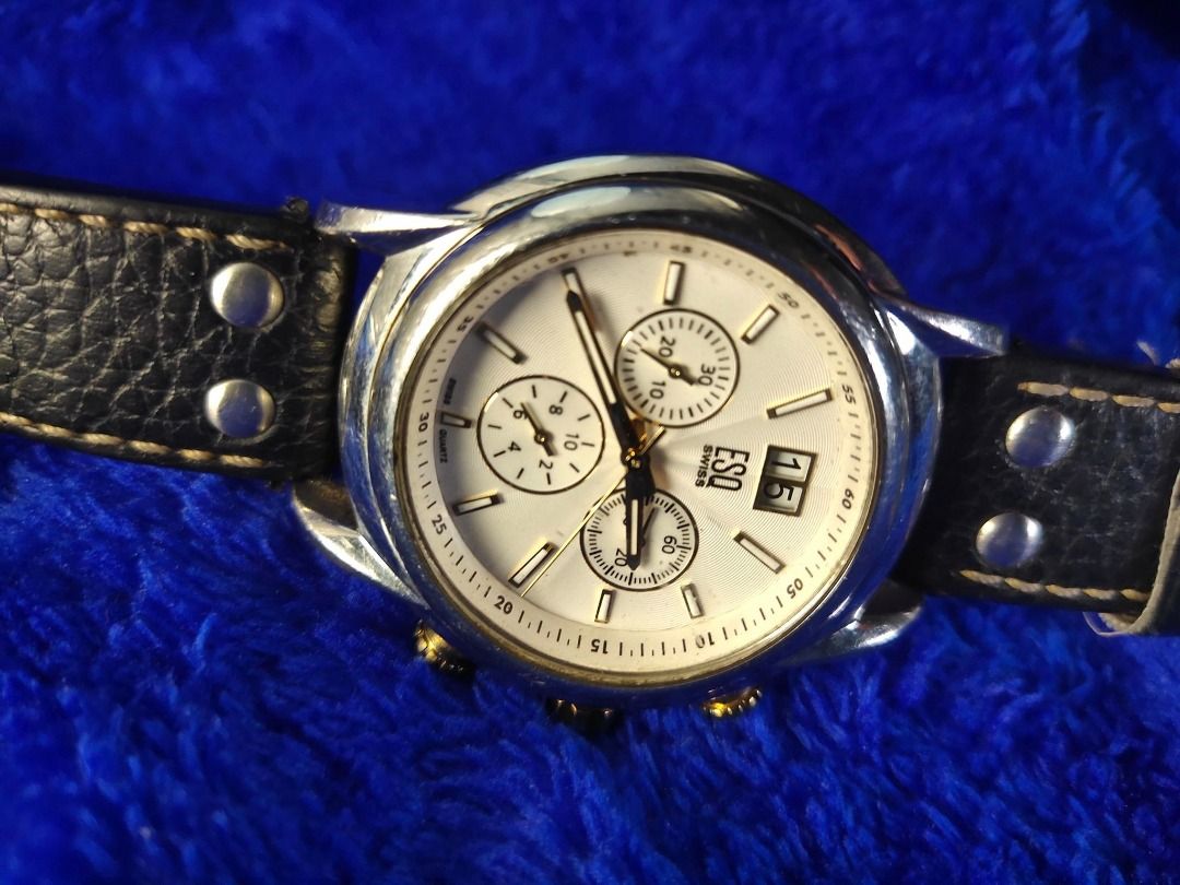 ESQ Esquire Swiss Men's Watch by Movado Day Date Chronograph Black ...