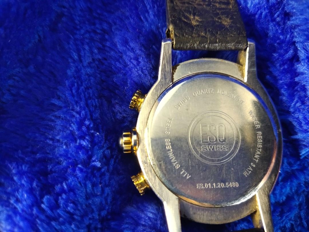 ESQ Esquire Swiss Men's Watch by Movado Day Date Chronograph Black ...