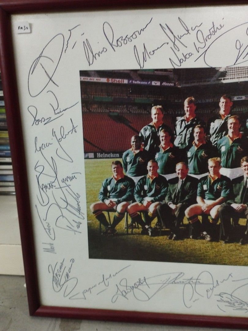 Frame with Printing of Sporting Memorabilia - Rugby World Cup Champions ...