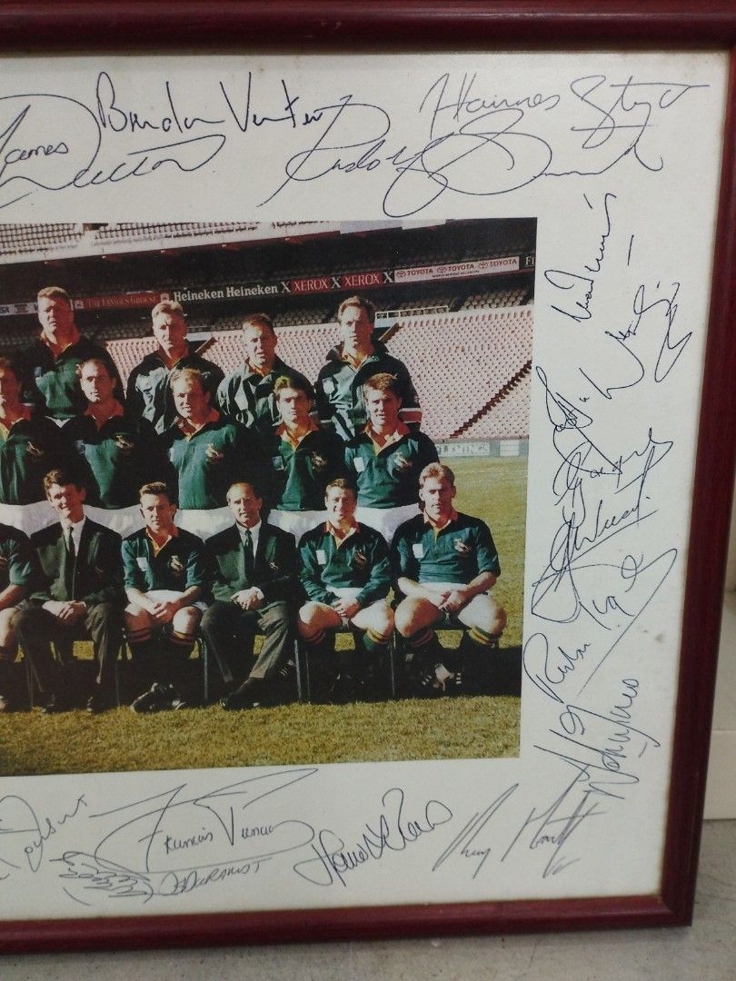 Frame with Printing of Sporting Memorabilia - Rugby World Cup Champions ...