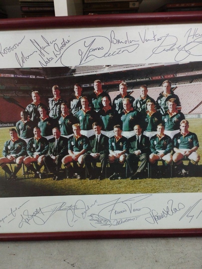 Frame with Printing of Sporting Memorabilia - Rugby World Cup Champions ...