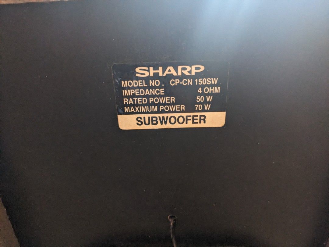 FREE SHARP Subwoofer, Audio, Soundbars, Speakers & Amplifiers on Carousell
