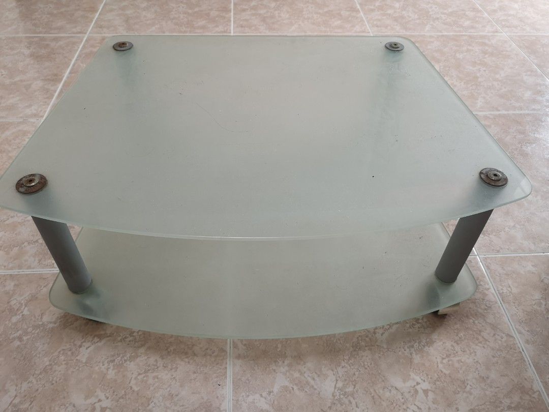 Frosted glass TV Hifi rack, Furniture & Home Living, Furniture, Shelves ...