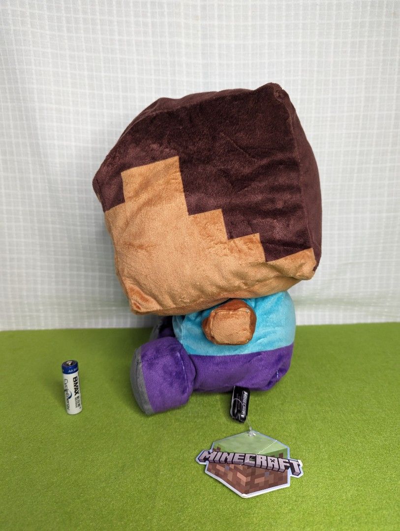 Furyu Mojang Minecraft Steve Sitting Plush Soft Toy with Tag, Hobbies ...