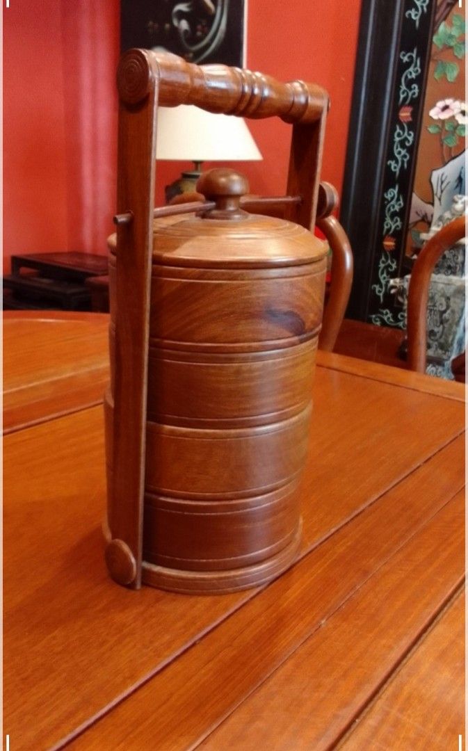 Hand Made Vintage Thai Wooden Tiffin-FVun1000d823, Hobbies & Toys ...