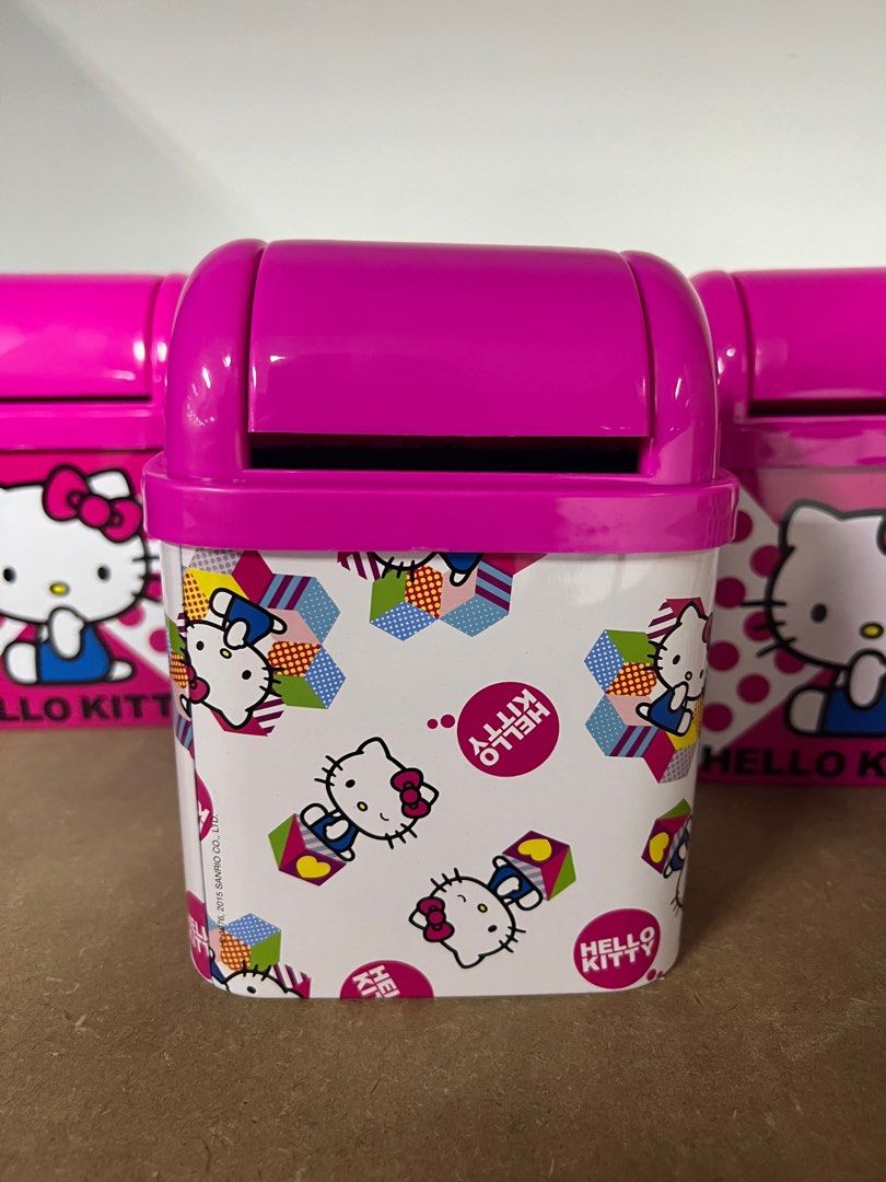 Hello Kitty Mini Desktop Trash Can, Furniture & Home Living, Cleaning ...