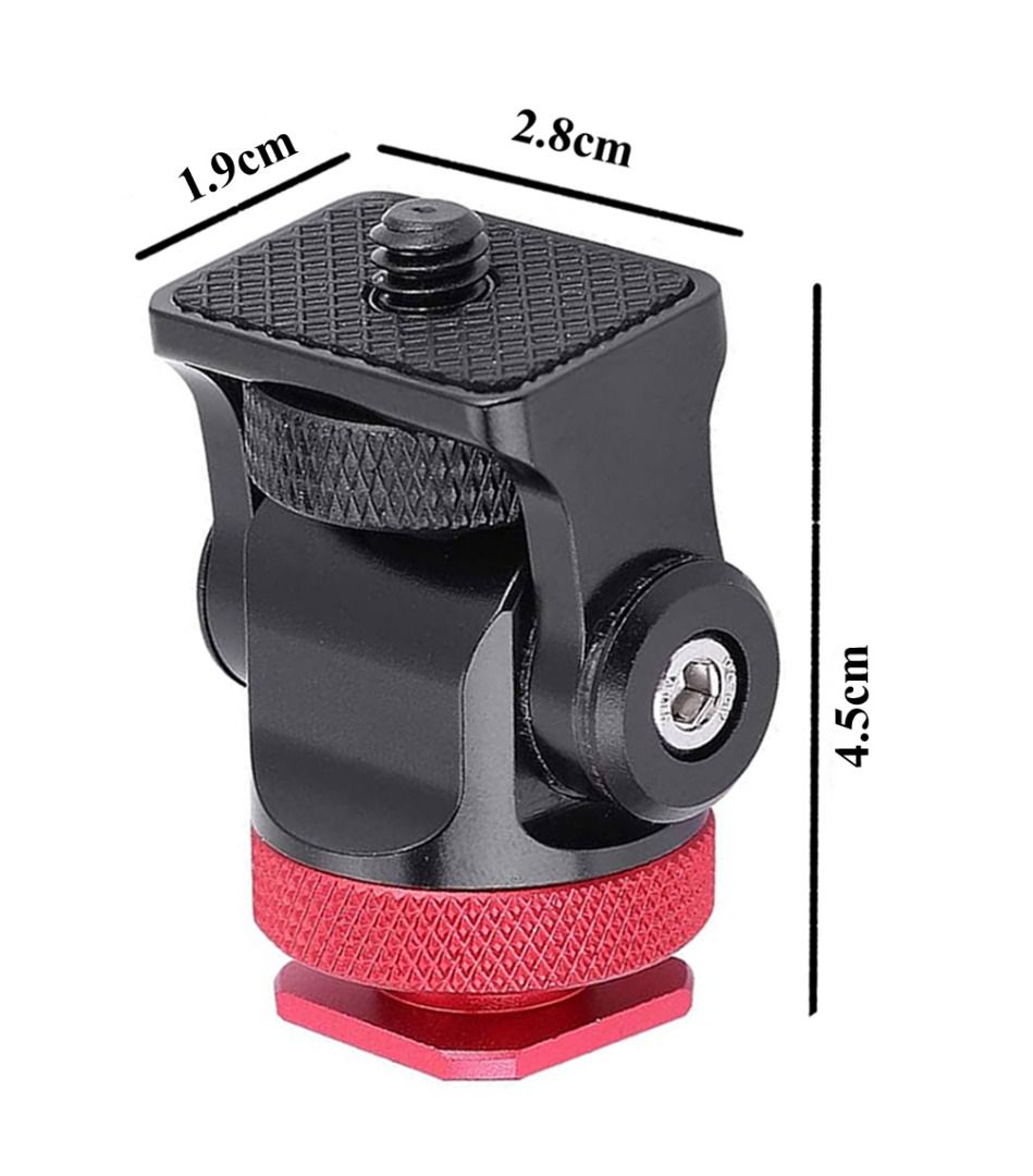 Hot Shoe Mount Adapter Multi Angles Adjustment Rotary Mini Ball Head 1/4 Inch Screw Camera ...