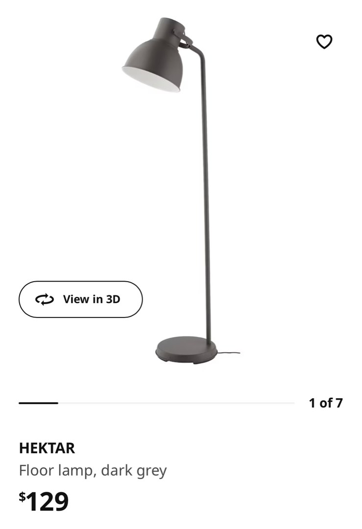Ikea hector lamp with bulb, Furniture & Home Living, Lighting & Fans ...