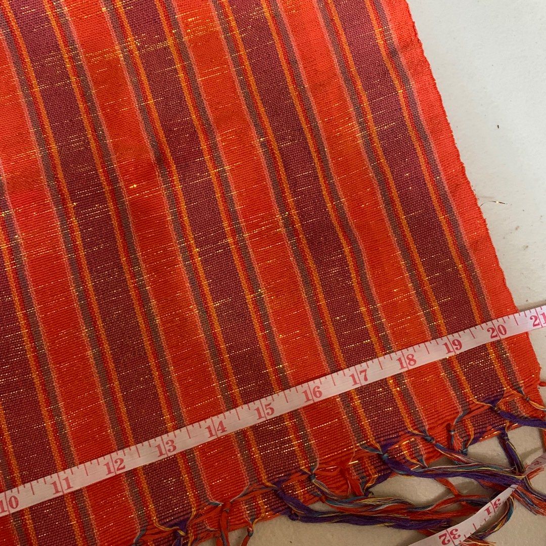 Ilocos Inabel Mat with Gold Thread and Fringes on Carousell