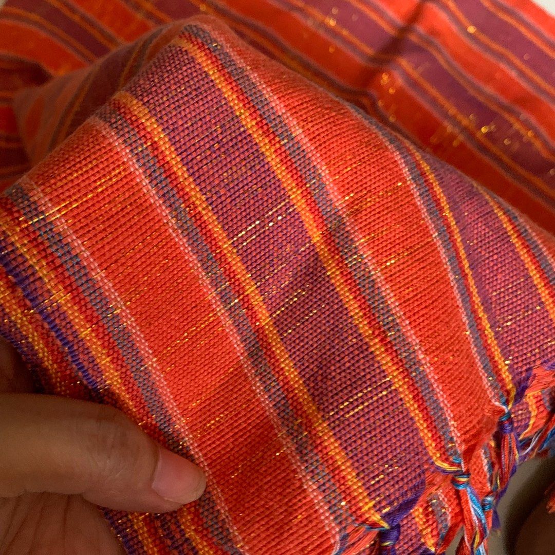 Ilocos Inabel Mat with Gold Thread and Fringes on Carousell