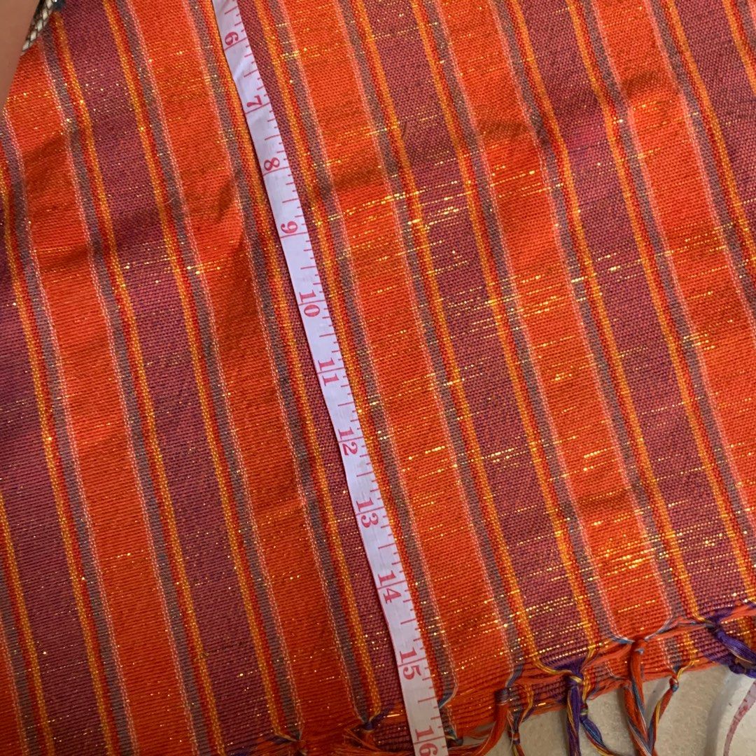 Ilocos Inabel Mat with Gold Thread and Fringes on Carousell
