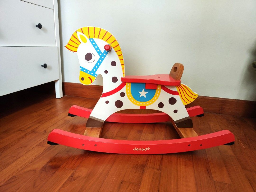 Punggol | Janod wooden rocking horse for 12 months +, Babies & Kids ...