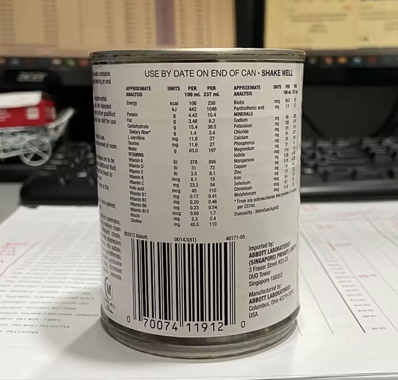 Jevity With Fiber 237ml 250 cal- Isotonic Nutrient Cavity Ready to ...