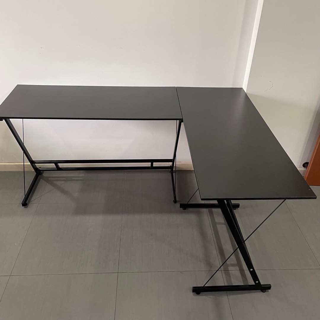 L - shape Computer Table, Furniture & Home Living, Furniture, Other ...