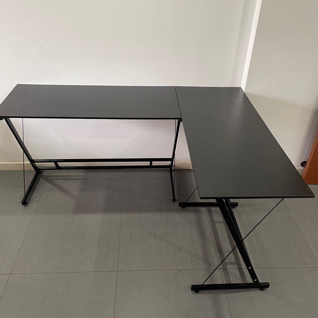 L - shape Computer Table, Furniture & Home Living, Furniture, Other ...