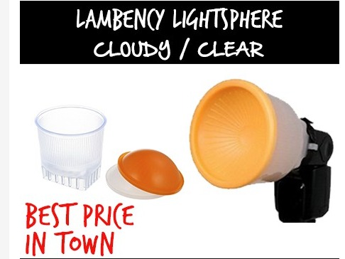 Lambency Lightsphere Cloudy/Clear Flash Photography Diffuser (Attach ...