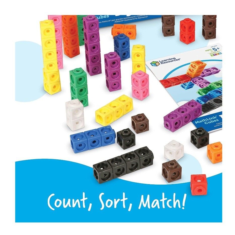 Learning Resources MathLink Cube Big Builder 200 Pieces, Hobbies & Toys ...