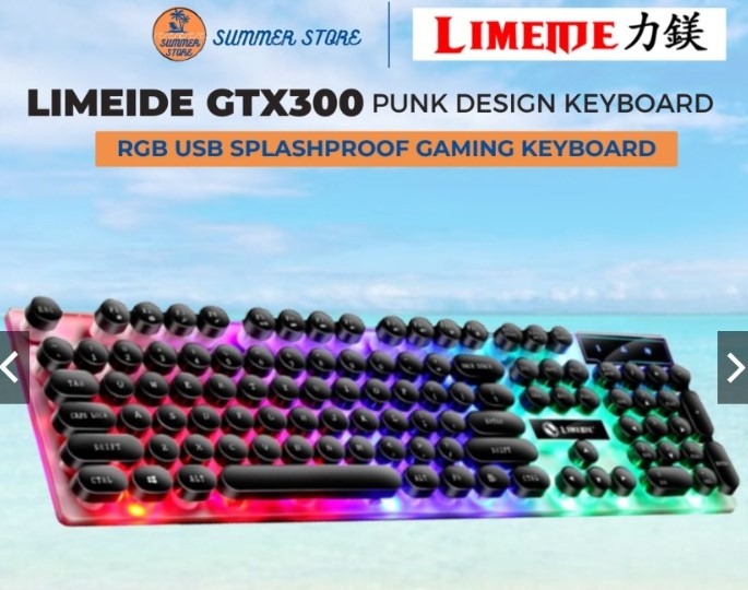 Limeide GTX300 Punk Design Rainbow Light Mechanical Gaming Keyboard ...