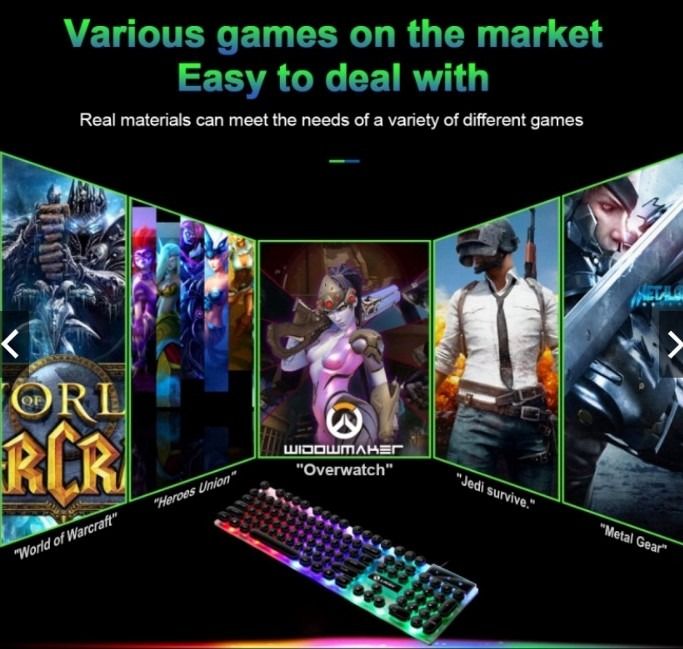 Limeide GTX300 Punk Design Rainbow Light Mechanical Gaming Keyboard ...