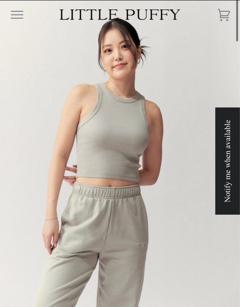 Little Puffy Michelle Choi merch tank and shorts grey, Women's Fashion ...