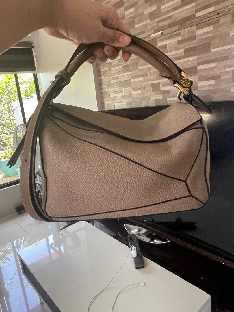 Loewe Grained Puzzle Small in Sand, Luxury, Bags & Wallets on Carousell